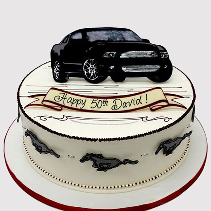 Black Car Fondant Red Velvet Cake Delivery in Singapore - FNP SG