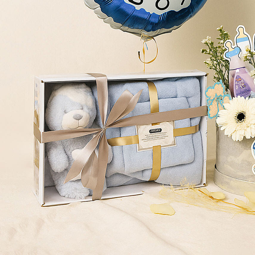 Its a Baby Boy Flower gift set Delivery in Singapore - FNP SG