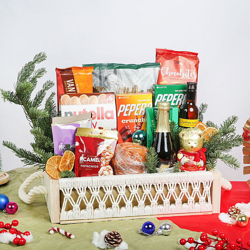 Wine Snacks and Cake Holidays Hamper Delivery in Singapore - FNP SG