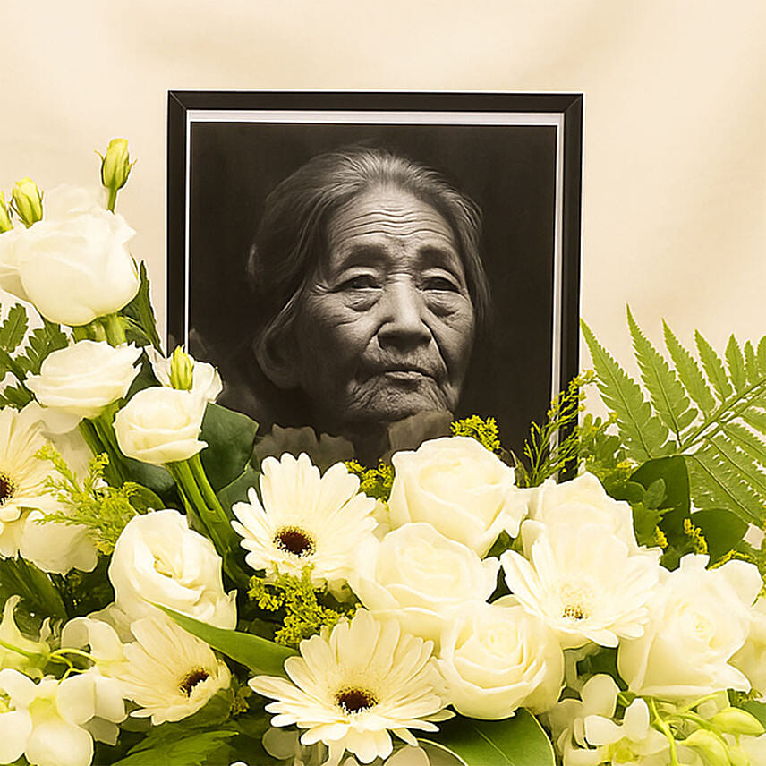 Personalised Frame Sympathy Flower Box Delivery in Singapore - FNP SG