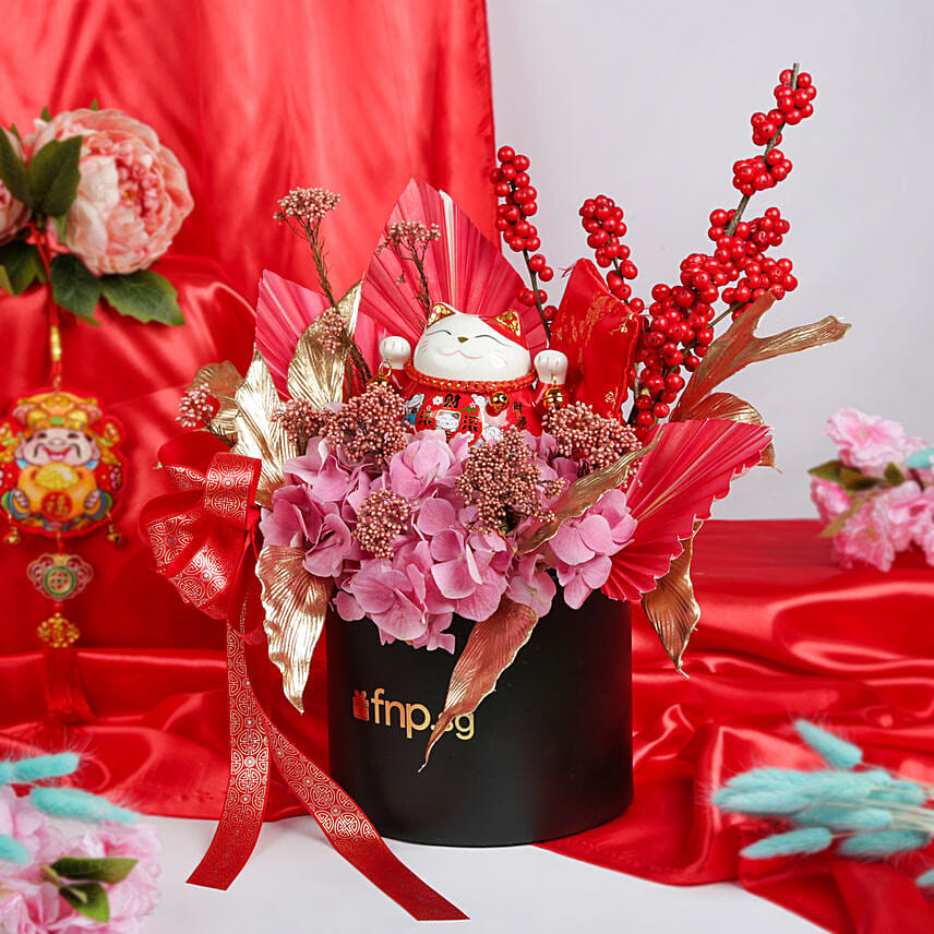Box of Luck and Flowers Delivery in Singapore - FNP SG