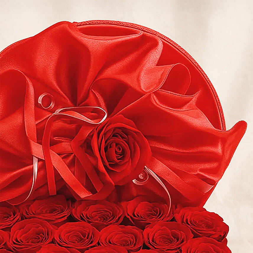 20 Red Roses in Red Round Box Delivery in Singapore - FNP SG