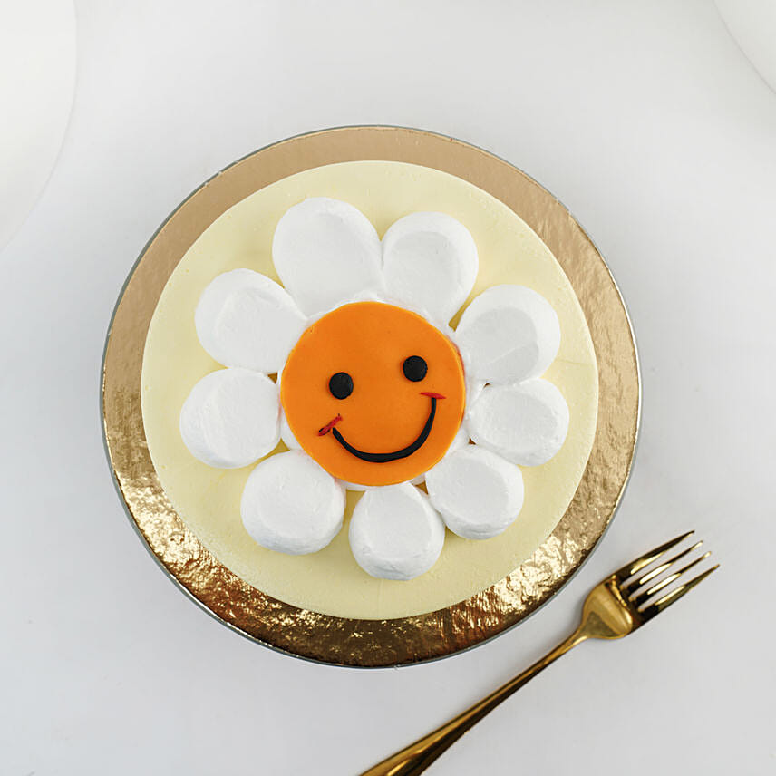 Smiley Cake Lemon & Vanilla 6 Inches Delivery in Singapore - FNP SG