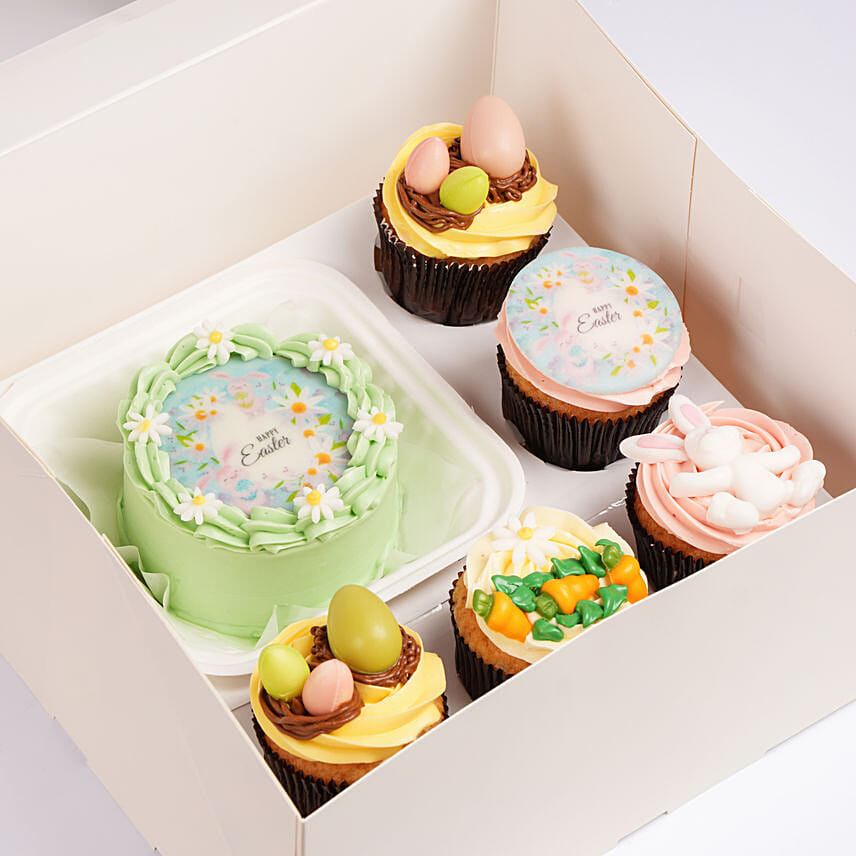 Easter Wishes Bento Cake and Cupcakes Box Delivery in Singapore - FNP SG