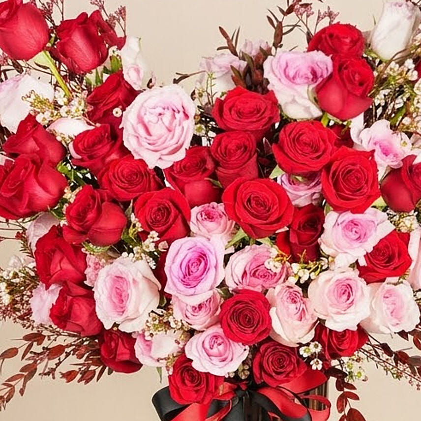 Red and Pink Roses Flowers Stand Delivery in Singapore - FNP SG