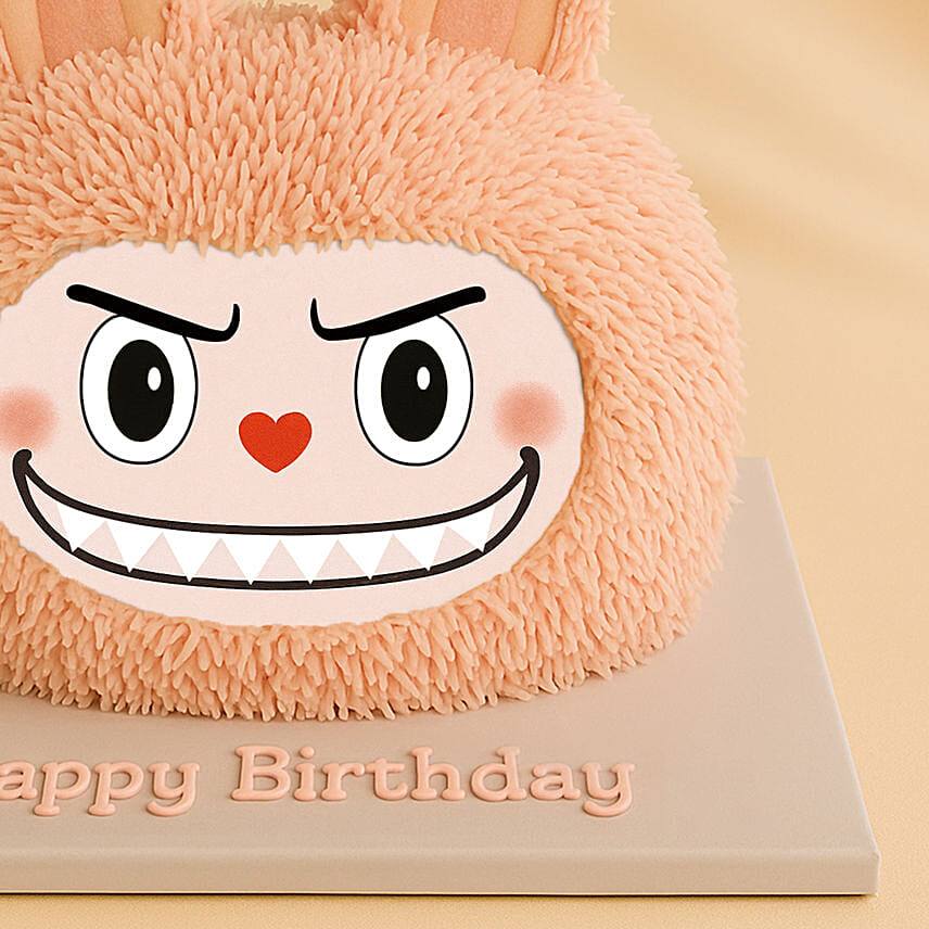 Labubu Mokoko Face Pink Cream Cake 1.5Kg Delivery in Singapore - FNP SG