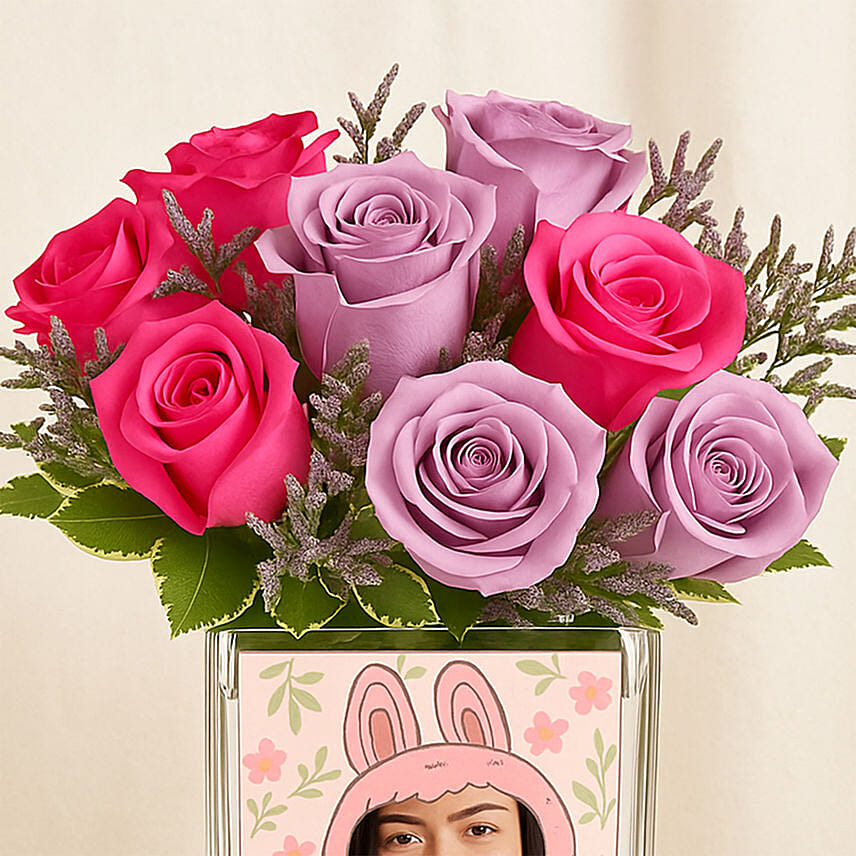 Personalised Cute Labubu Monster Face Flowers Vase Delivery in ...