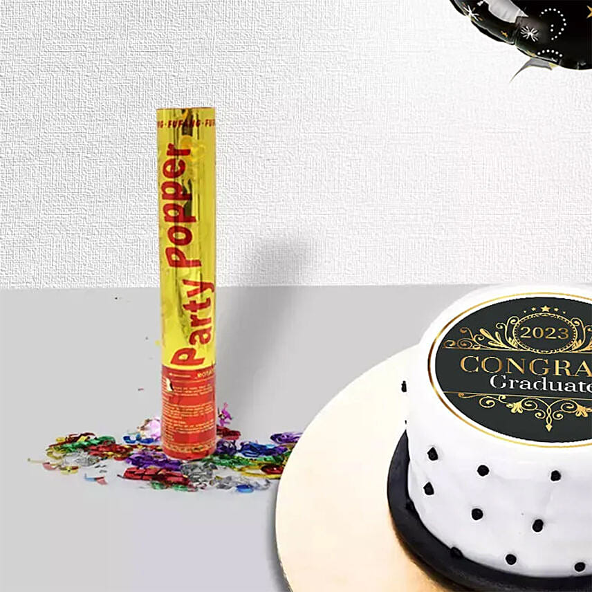 Graduation Congrats Chocolate Mini Cake & Balloons Delivery in ...