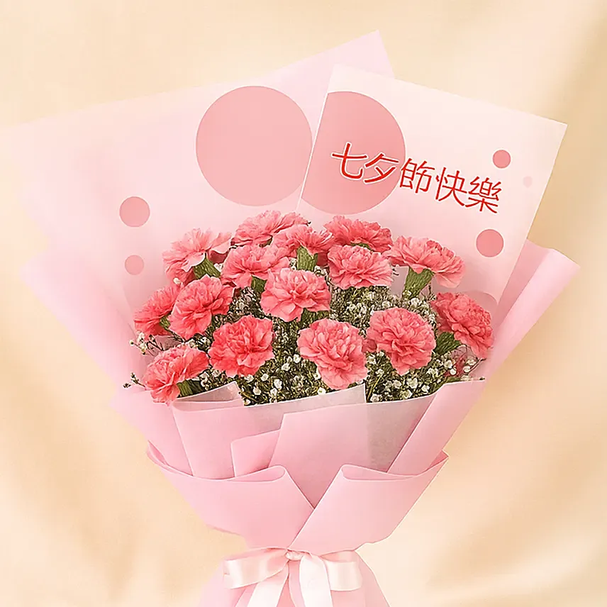 Sweet Love Carnation Bouquet Delivery in Singapore - FNP SG