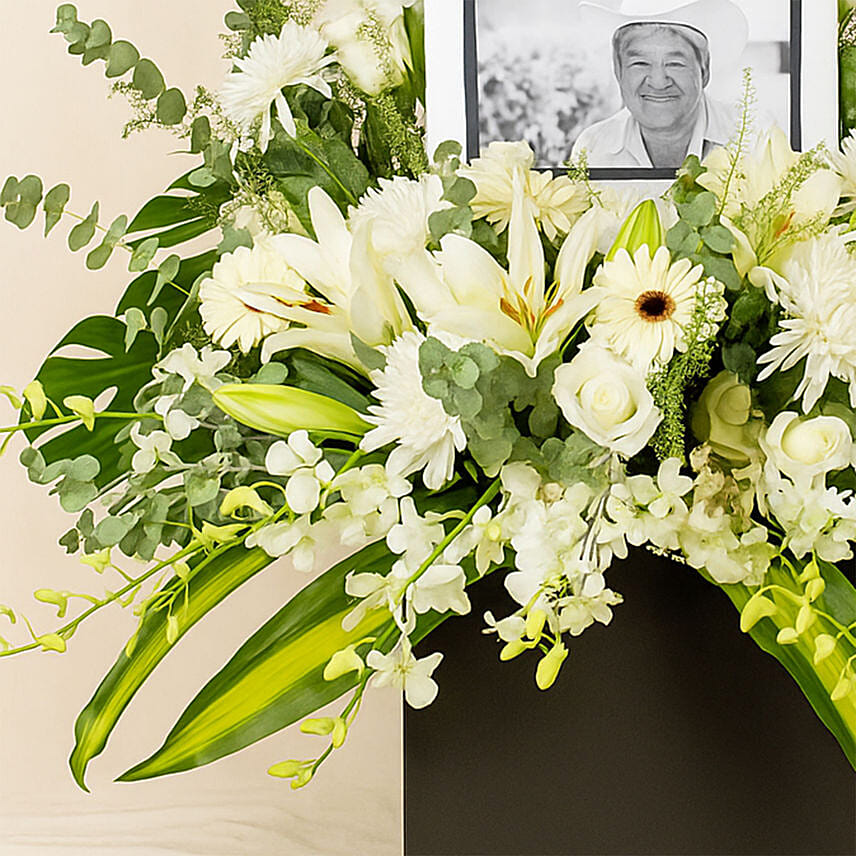 Personalised Frame Sympathy Grand Flower Stand Delivery in Singapore ...