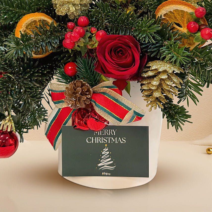 Merry Christmas Red Rose Arrangement Delivery in Singapore - FNP SG