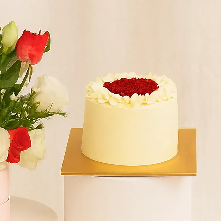 Mini Celebration Flowers Box & Cake Delivery in Singapore - FNP SG