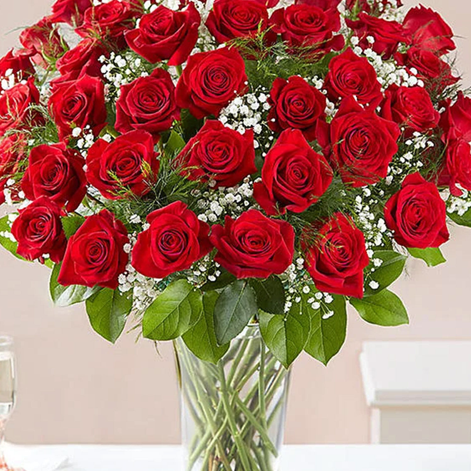 Bunch of 50 Scarlet Red Roses Delivery in Singapore - FNP SG