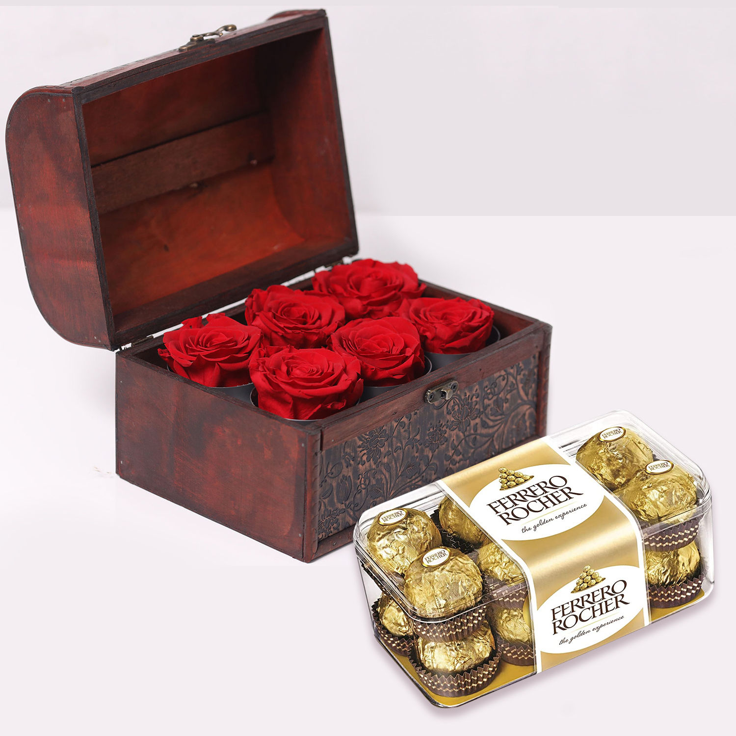 Forever Red Roses & Ferrero Rocher Combo Delivery in Singapore - FNP SG
