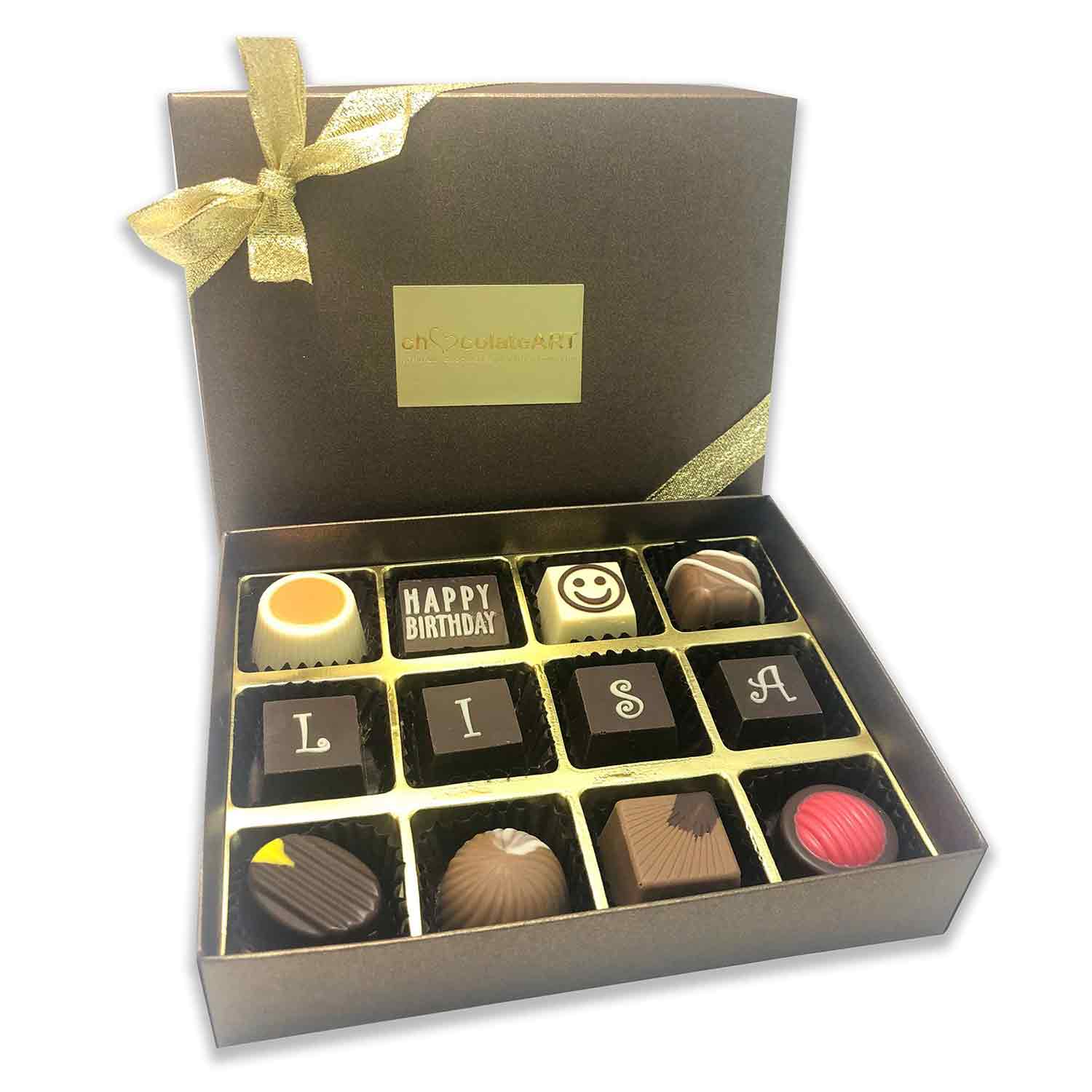 Extravagant Happy Birthday Chocolate Box- 12 Pcs Delivery in Singapore ...