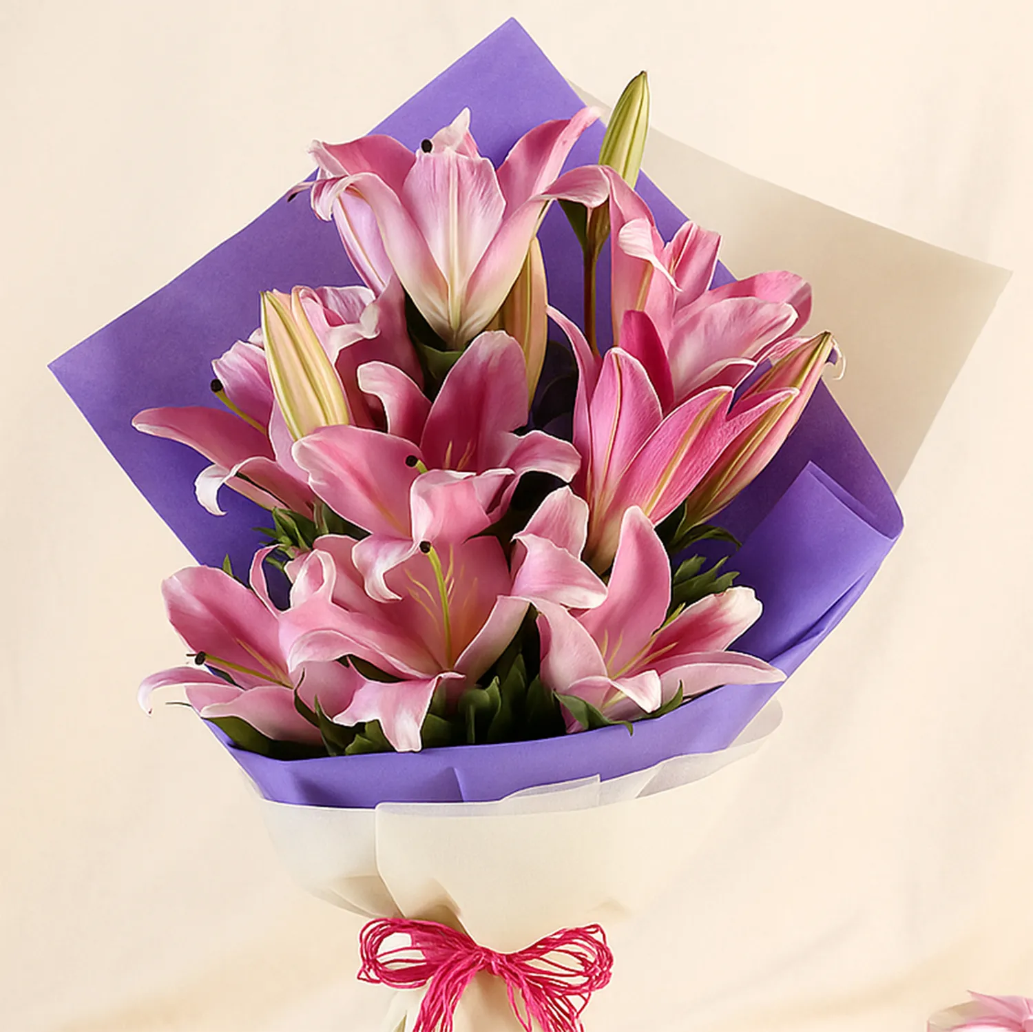 Alluring Pink Oriental Lilies Bouquet Delivery in Singapore - FNP SG