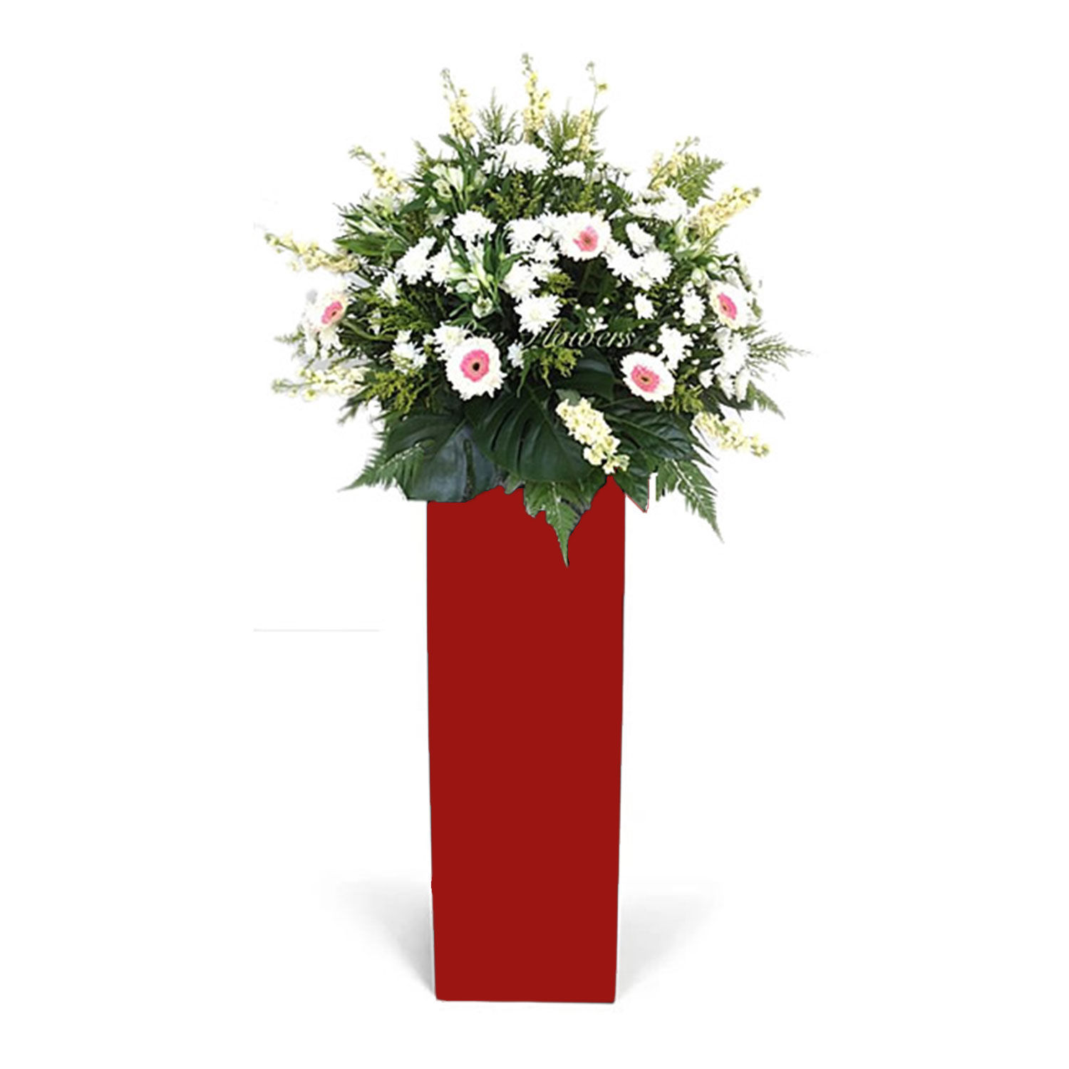Lovely Mixed Flowers Red Stand Arrangement Delivery in Singapore - FNP SG