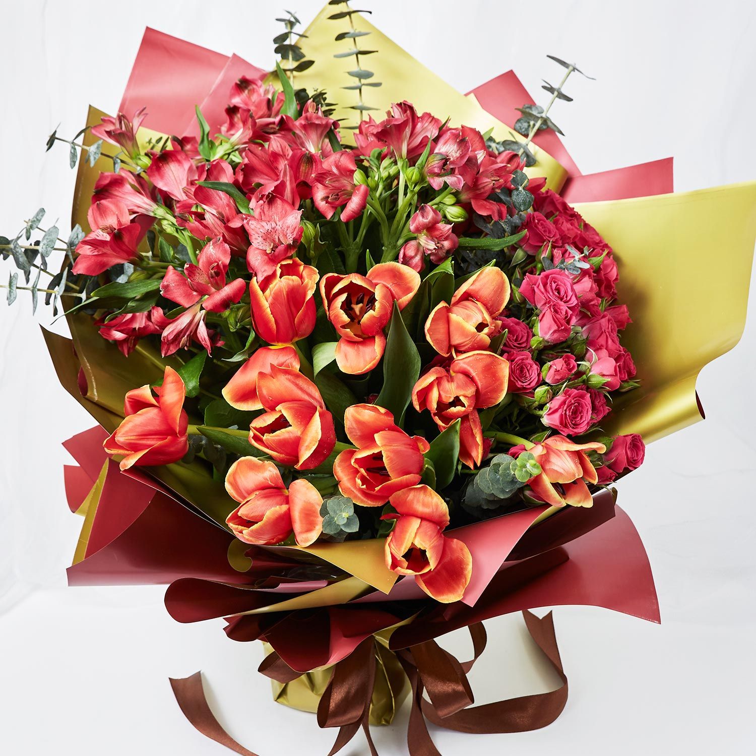 Lovely Mixed Flowers Wrapped Bouquet Delivery in Singapore - FNP SG