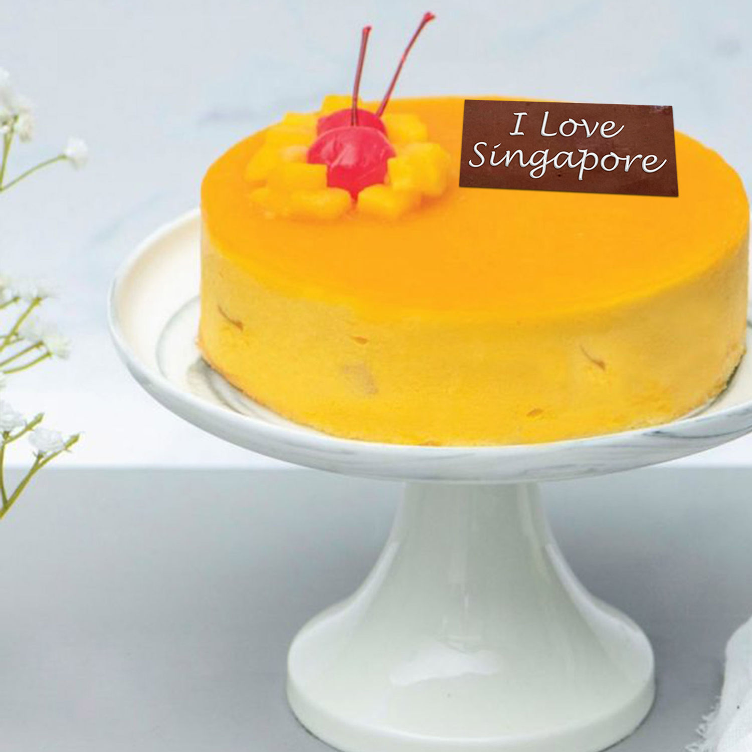 Tangy Mango Mousse Cake For National Day Delivery in Singapore - FNP SG