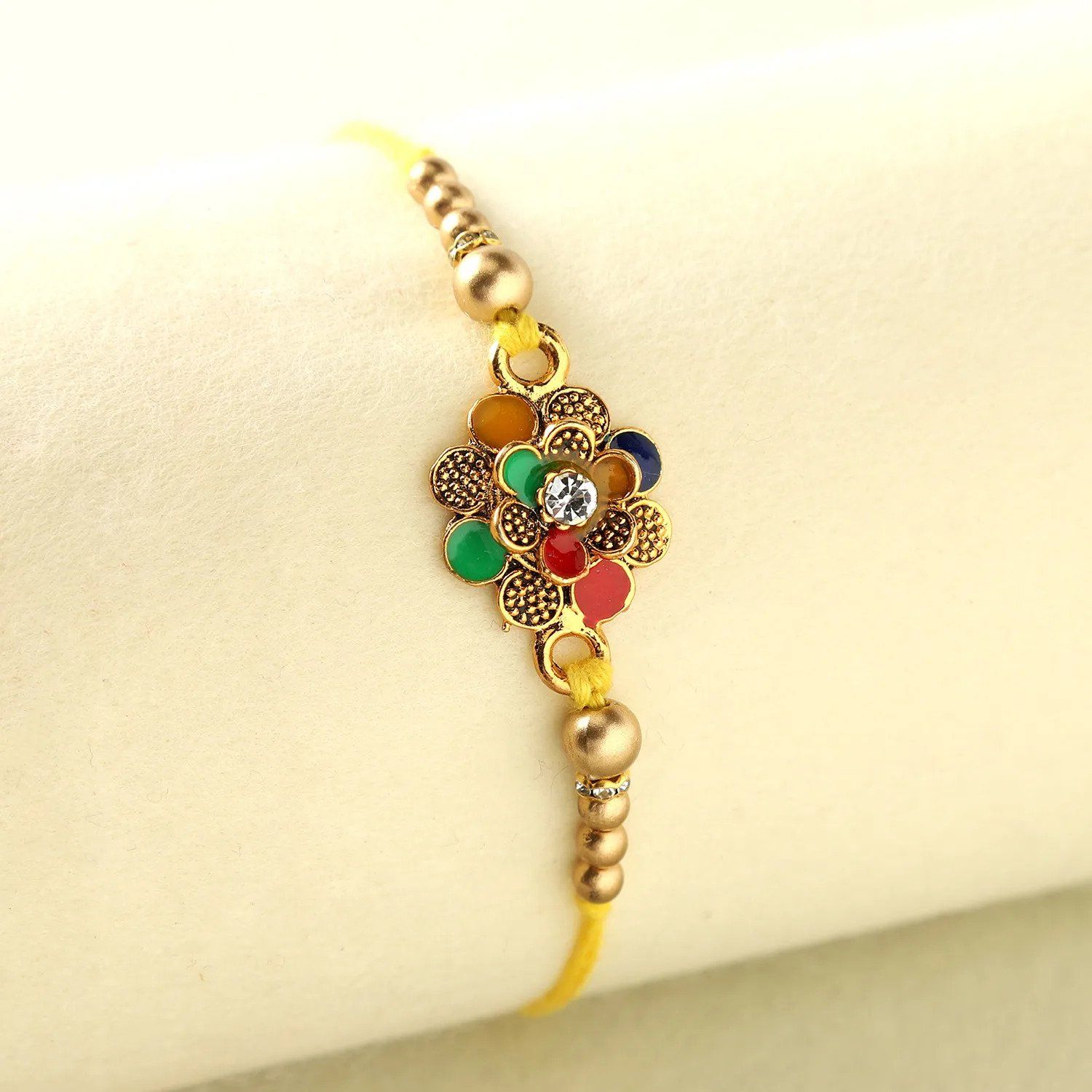Vanilla Cake With Traditional Meenakari Rakhi Delivery in Singapore ...