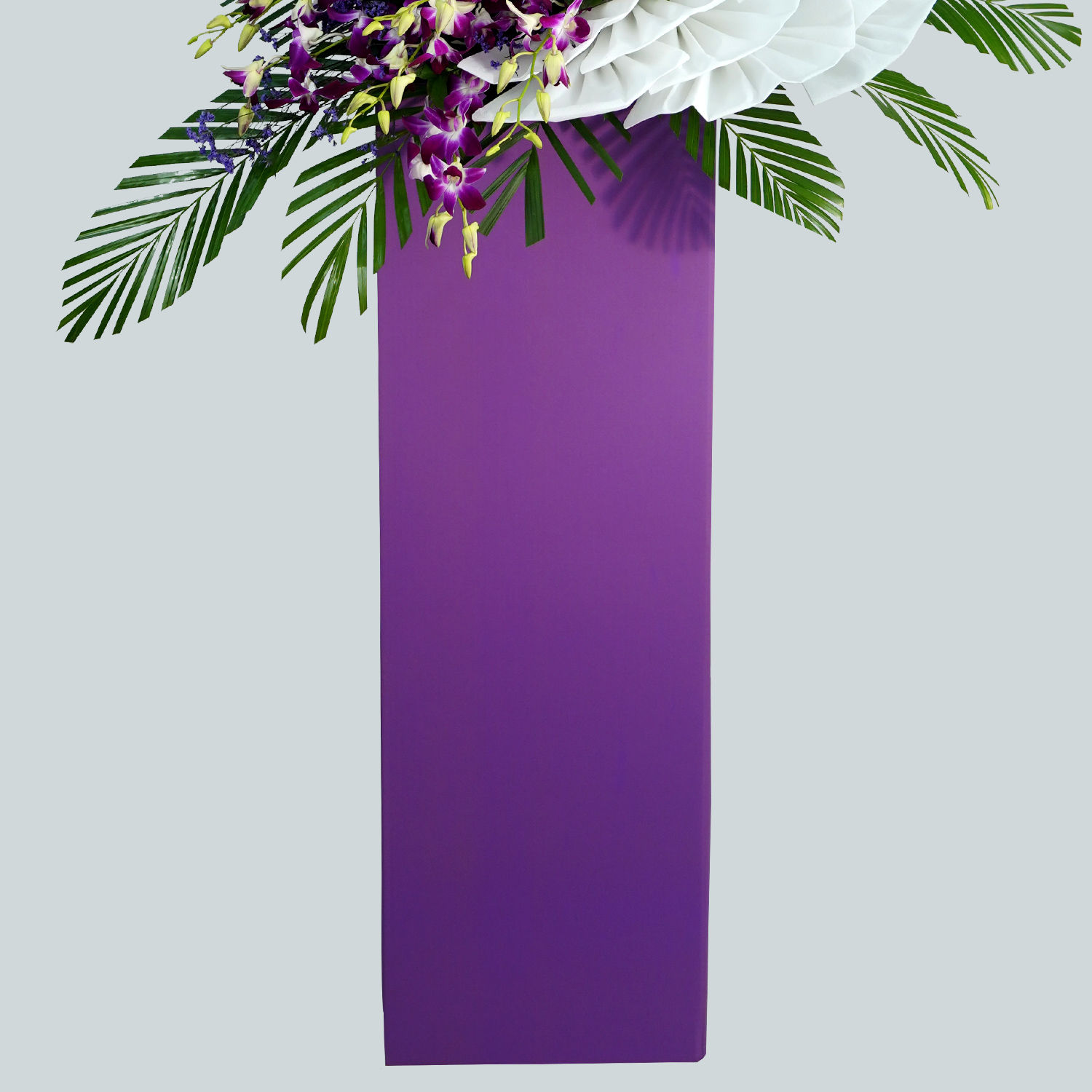 Mesmerising Mixed Flowers Purple Cardboard Stand Delivery in Singapore ...
