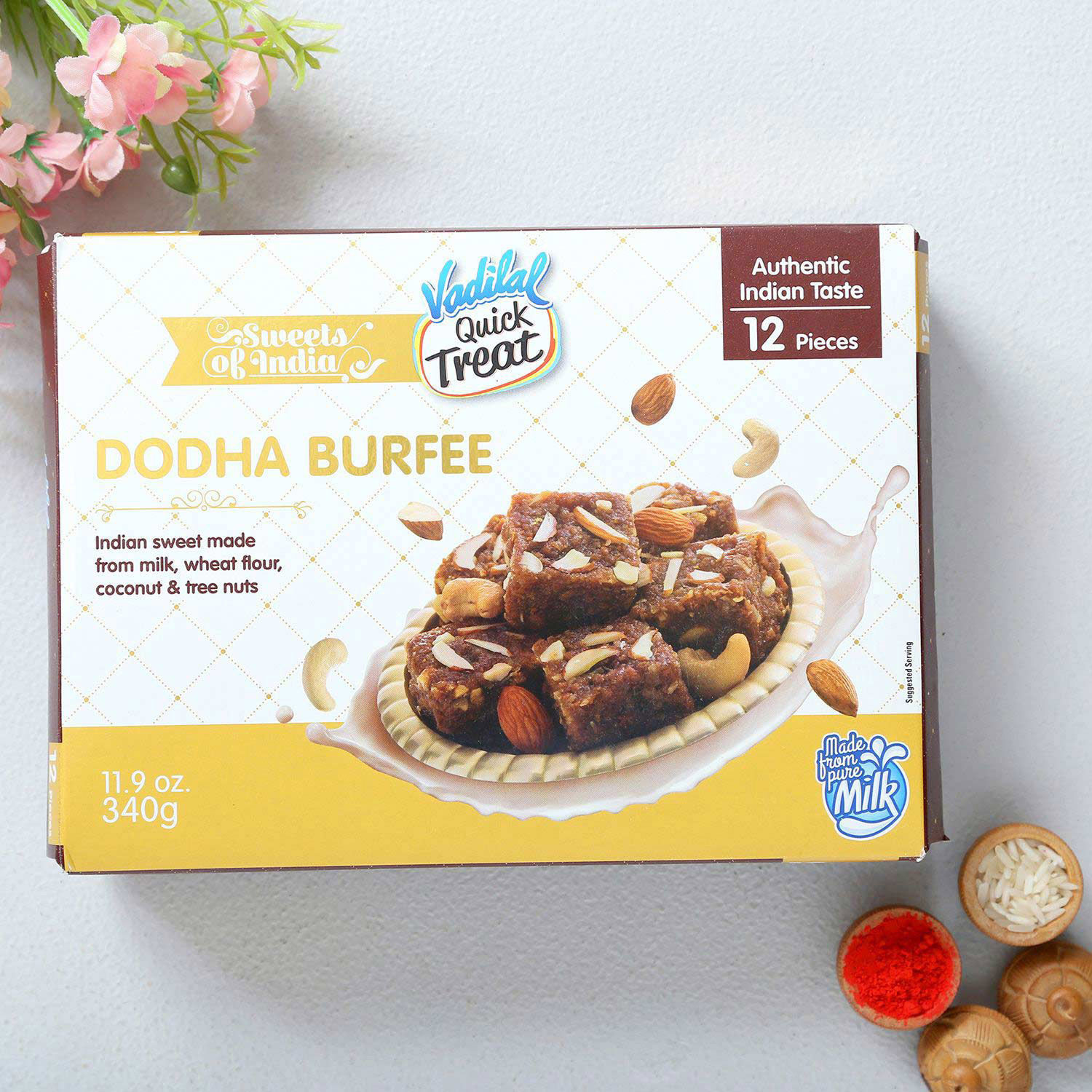 Designer Diyas With Almonds And Dhodha Burfi Delivery in Singapore - FNP SG