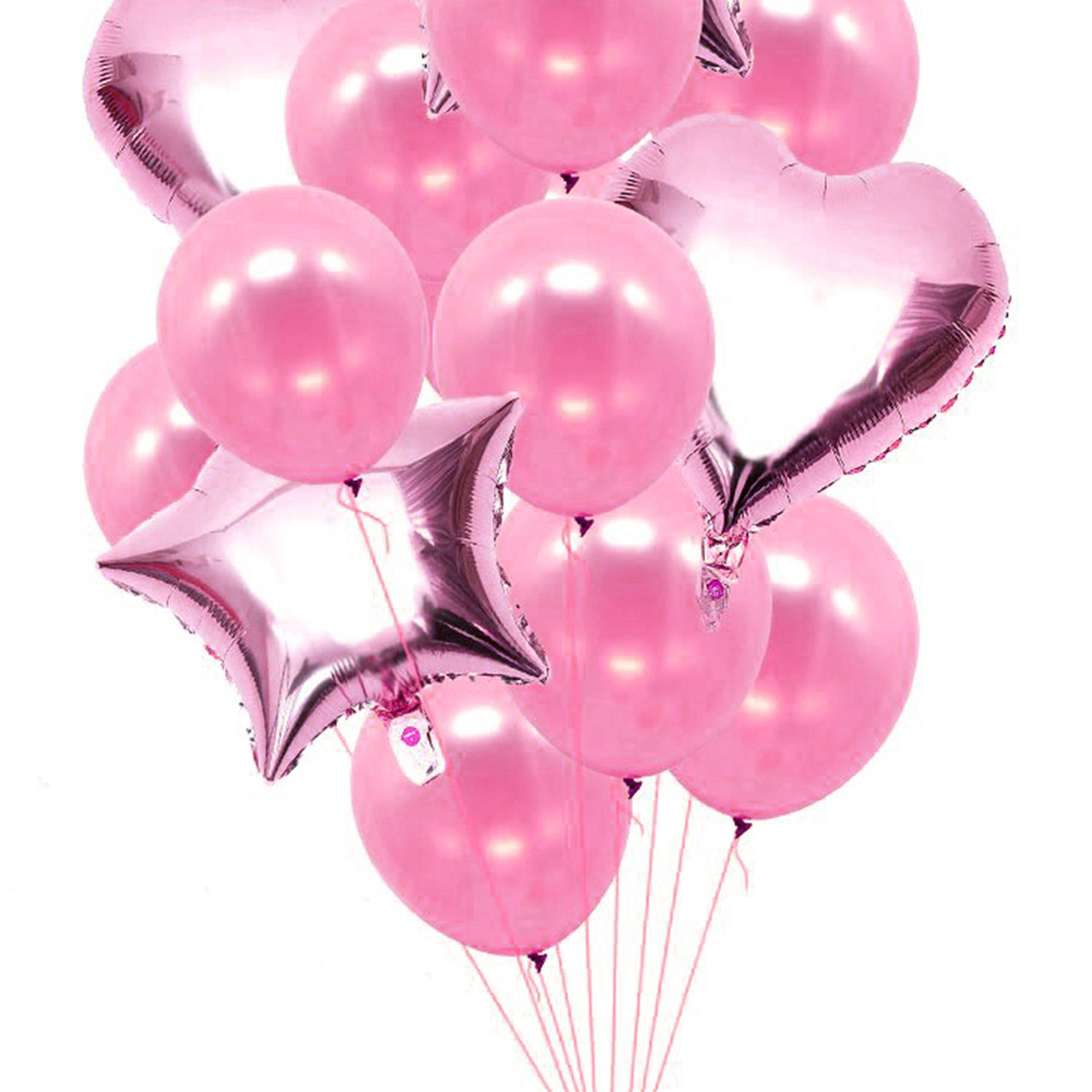 Heart N Star Shaped Pink Balloons Delivery in Singapore - FNP SG