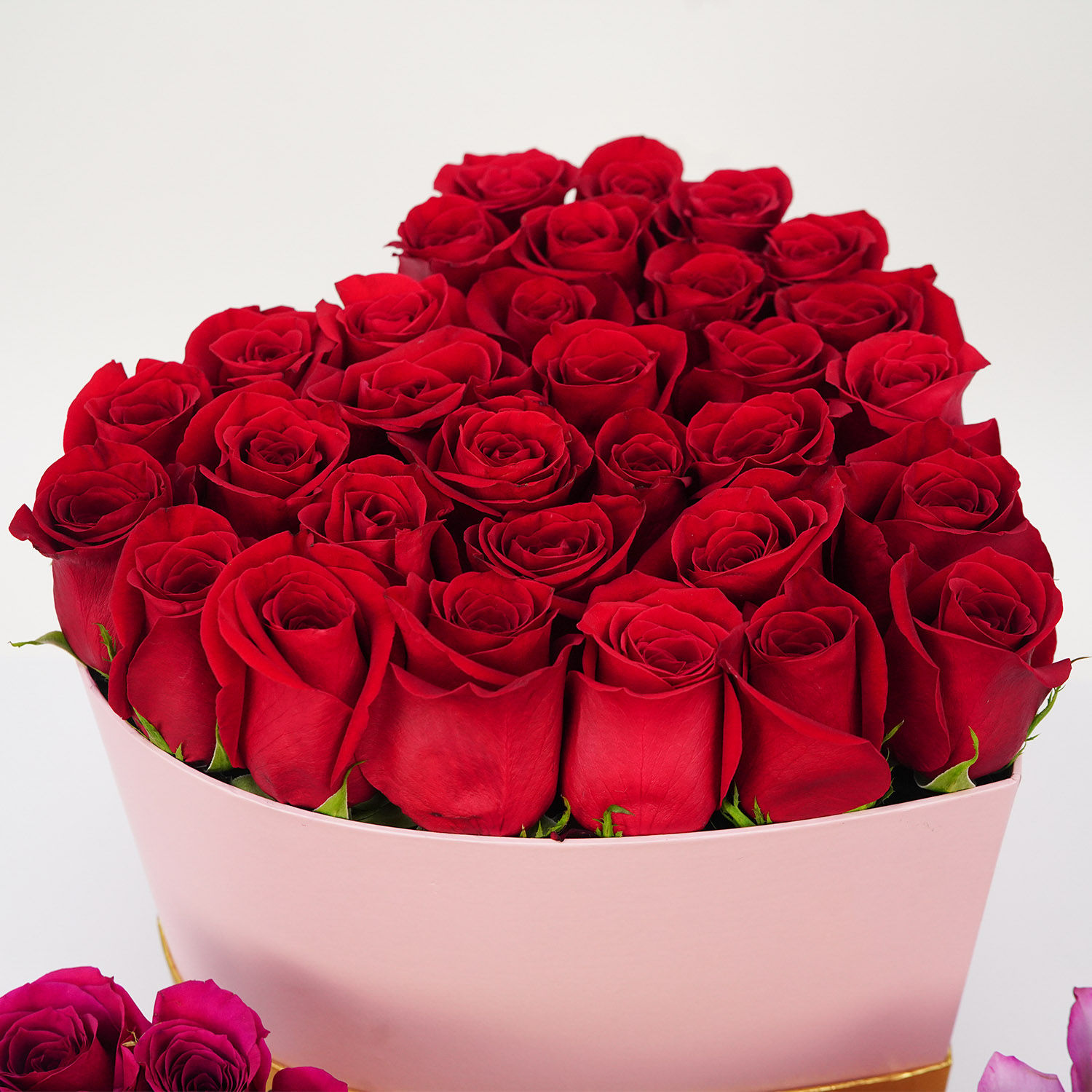 Trio Of Roses Charm In Heart Shape Boxes Delivery in Singapore - FNP SG