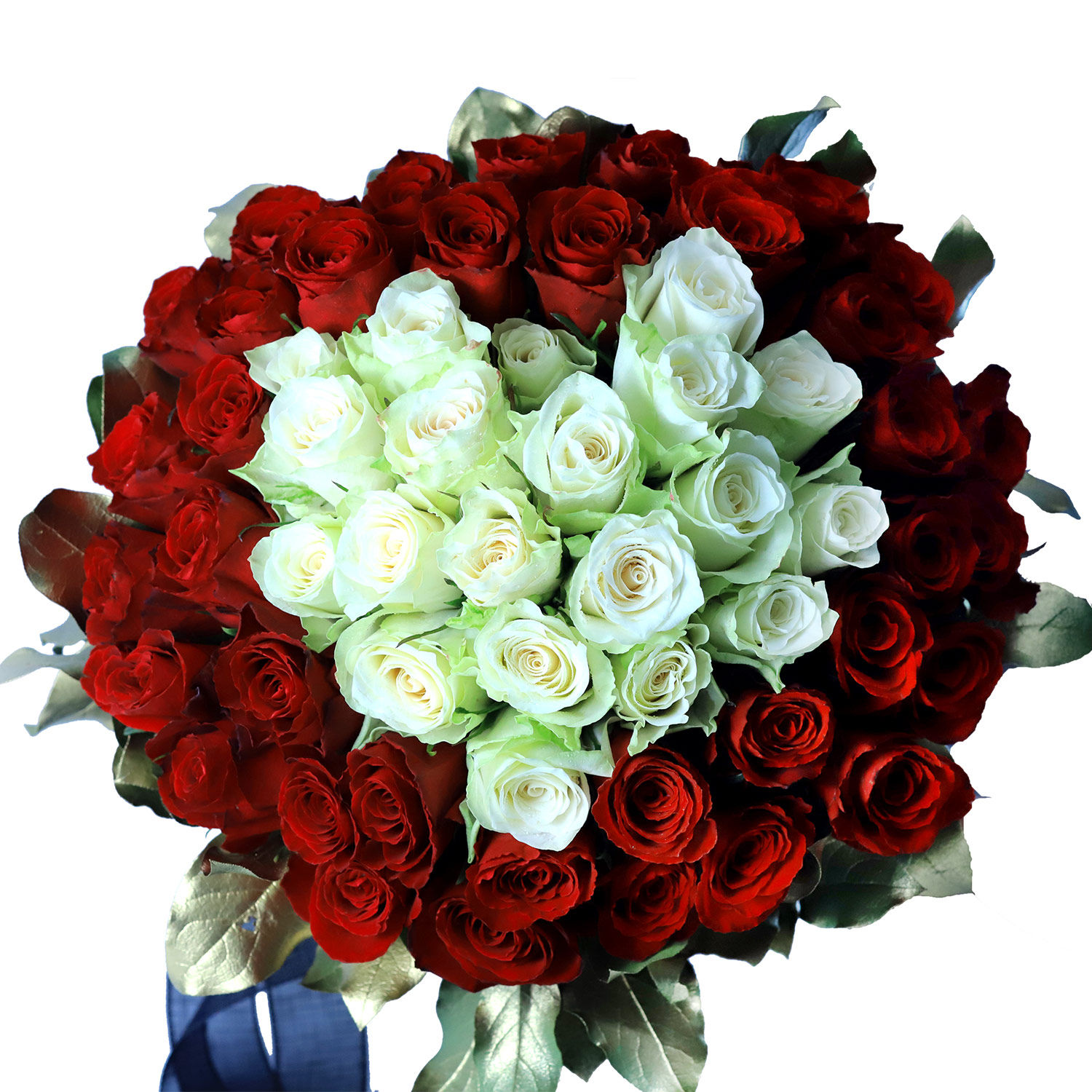 Botanical White & Red Roses For Boo Delivery in Singapore - FNP SG