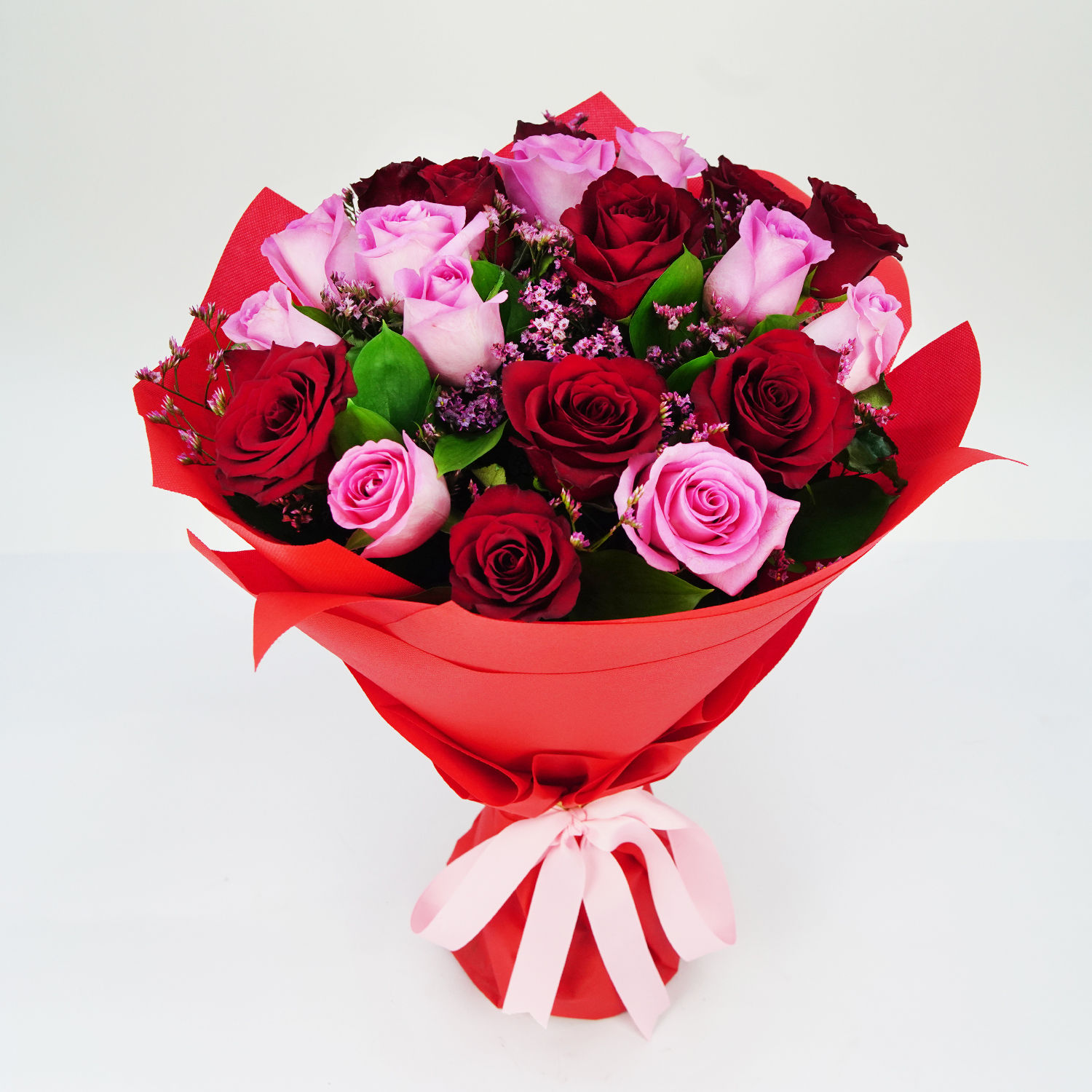 10 Pink & 10 Red Roses Bouquet For Valentines Delivery in Singapore ...