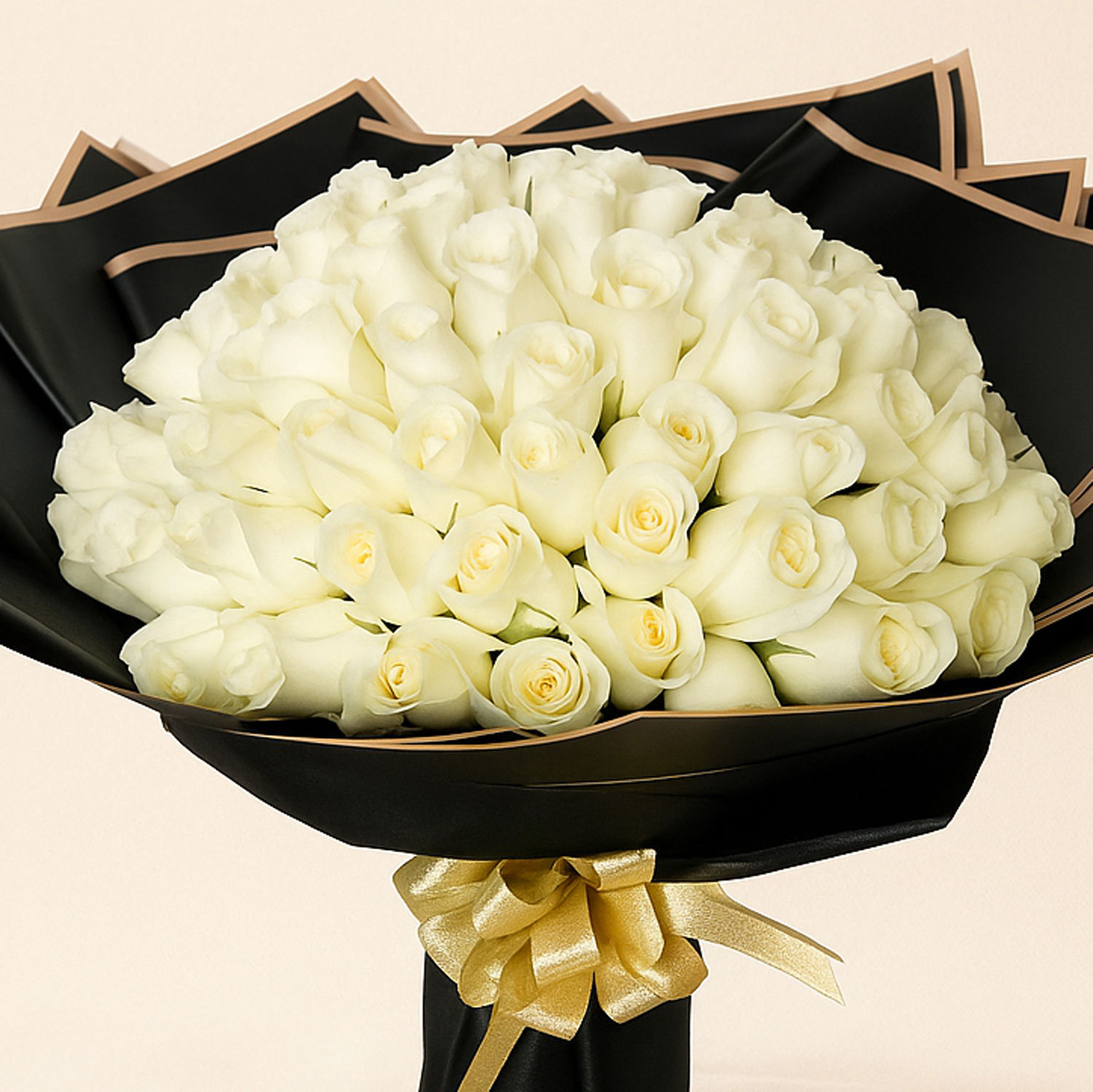 50 White Roses Beauty Bouquet Delivery in Singapore - FNP SG