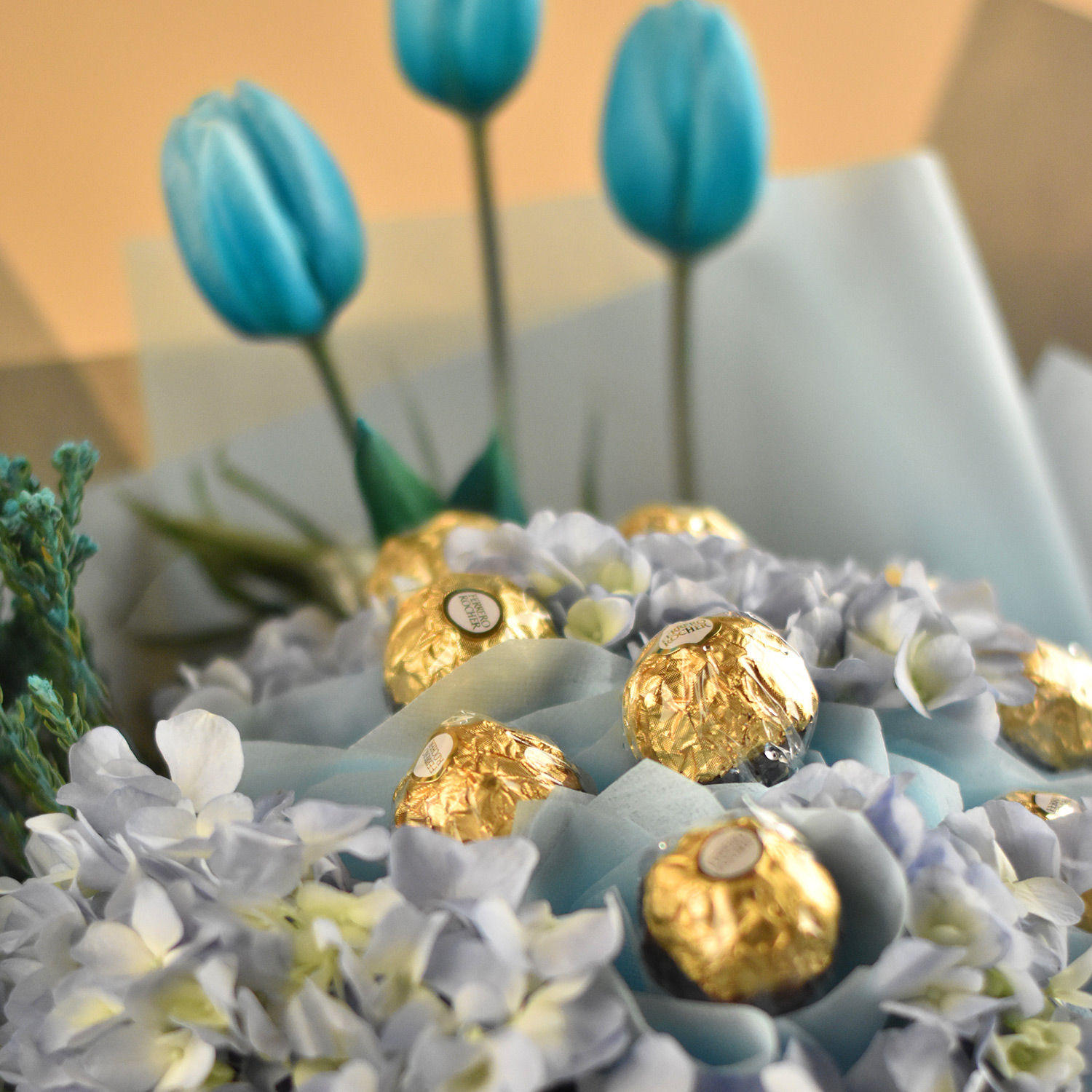 Lovely Mixed Flowers & Ferrero Rocher Bouquet Delivery in Singapore ...