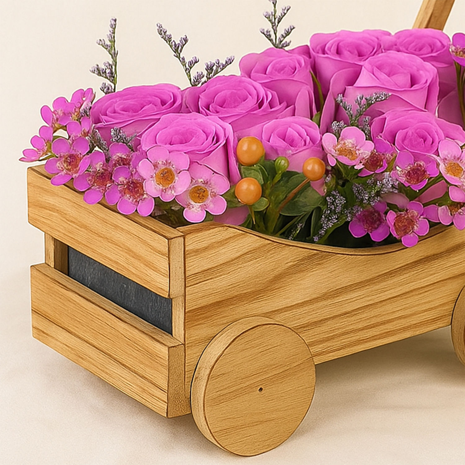 Purple Roses Arrangement In Cart Delivery in Singapore - FNP SG