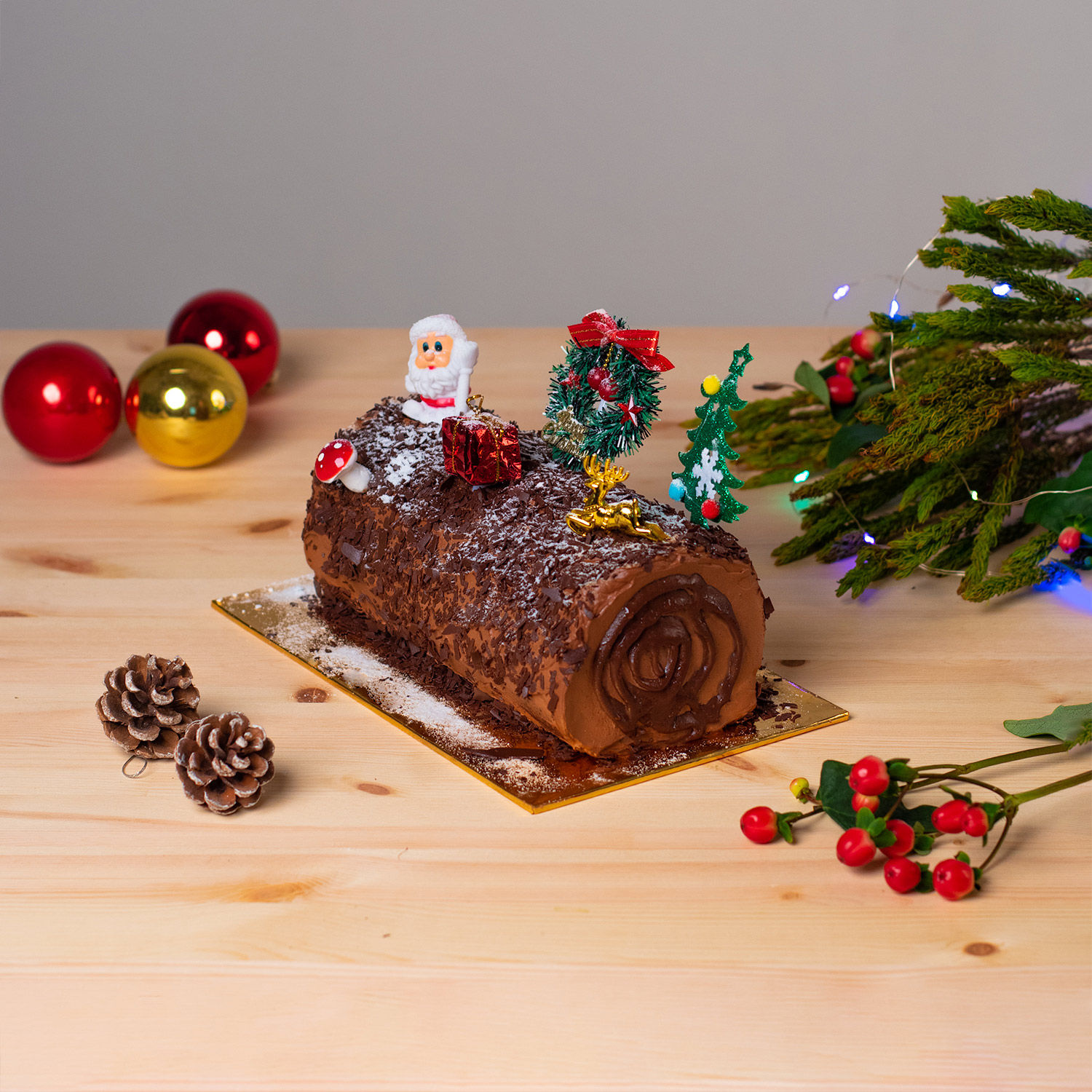 Xmas Chocolate Log Cake 500G Delivery in Singapore - FNP SG