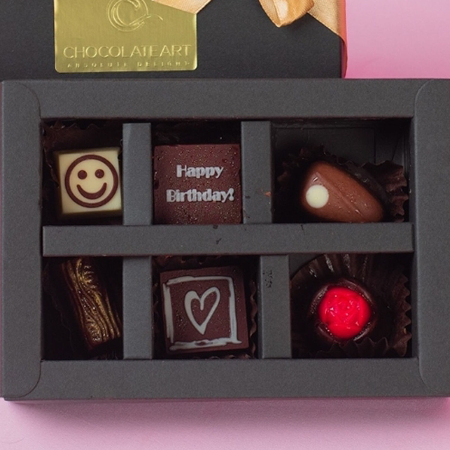 Artistic Happy Birthday Chocolate Box- 6 Pcs Delivery in Singapore - FNP SG