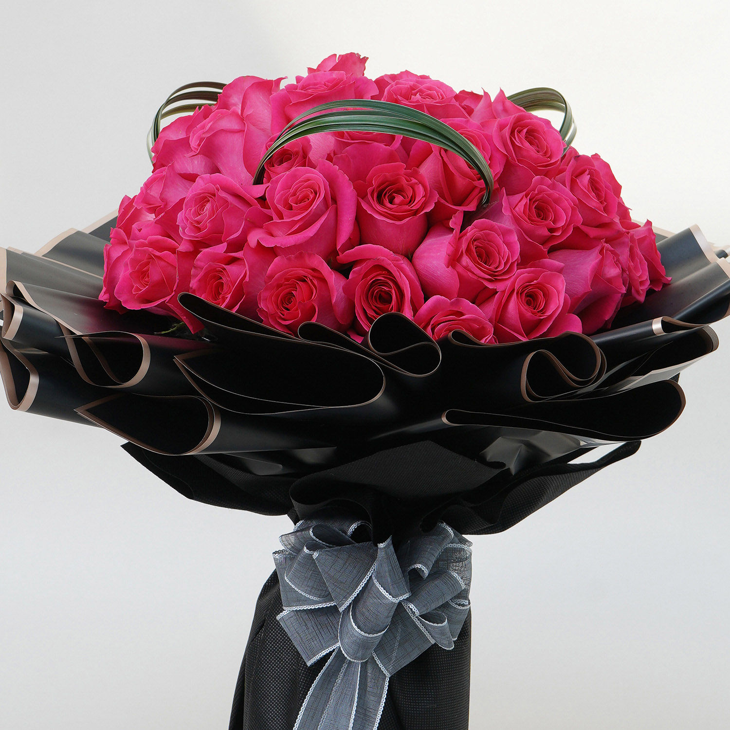 50 Dark Pink Roses Bouquet Delivery in Singapore - FNP SG