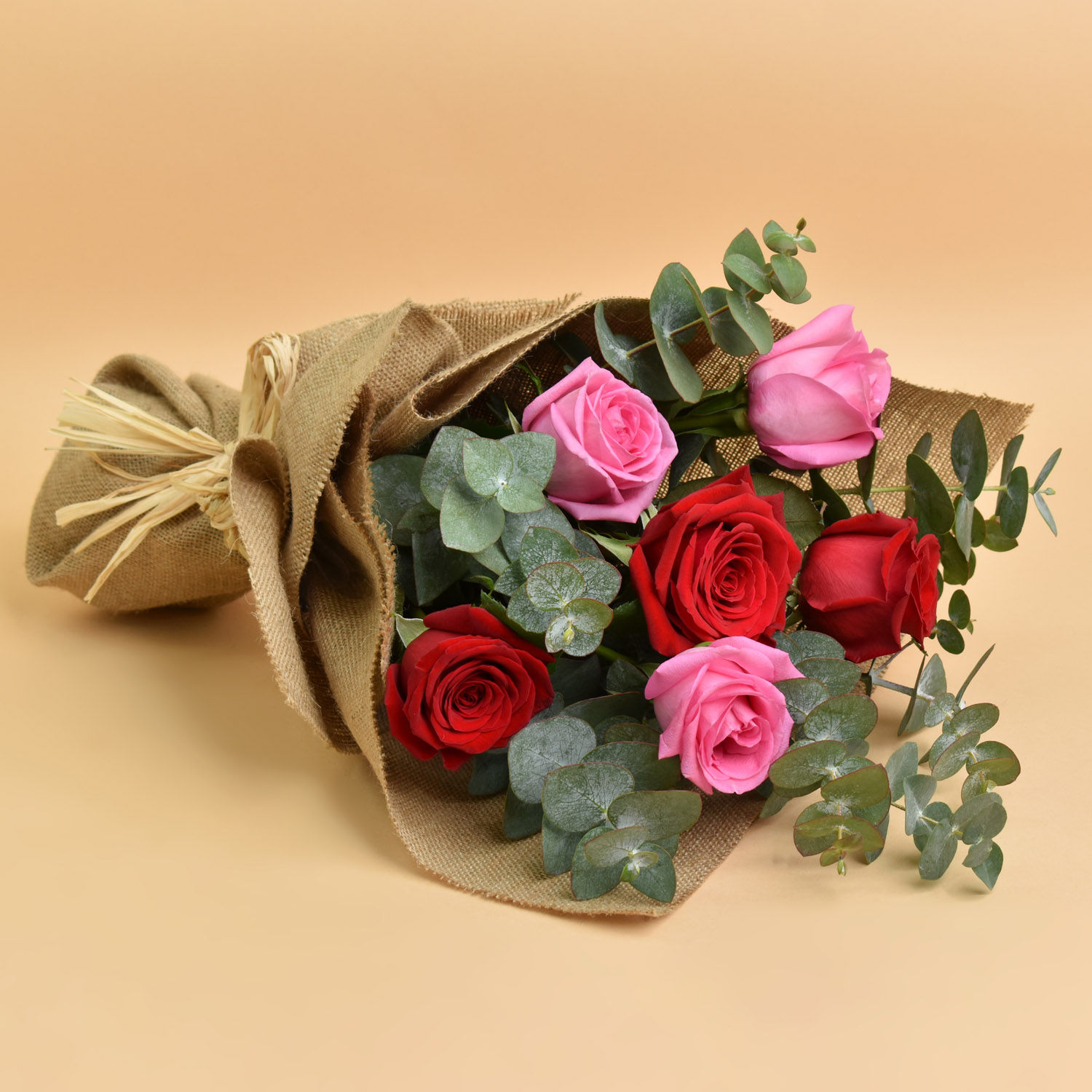 3 Pink 3 Red Roses Love Bouquet Delivery in Singapore - FNP SG