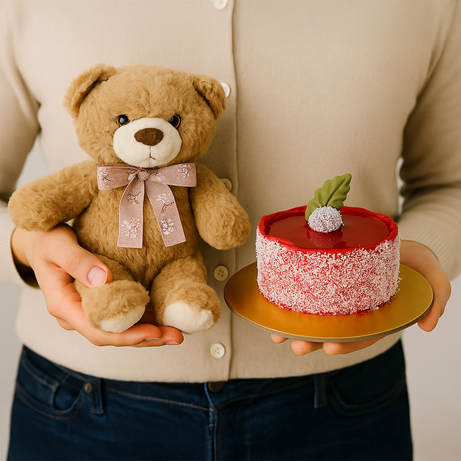 Mousse Cake With Teddy Bear Delivery in Singapore - FNP SG