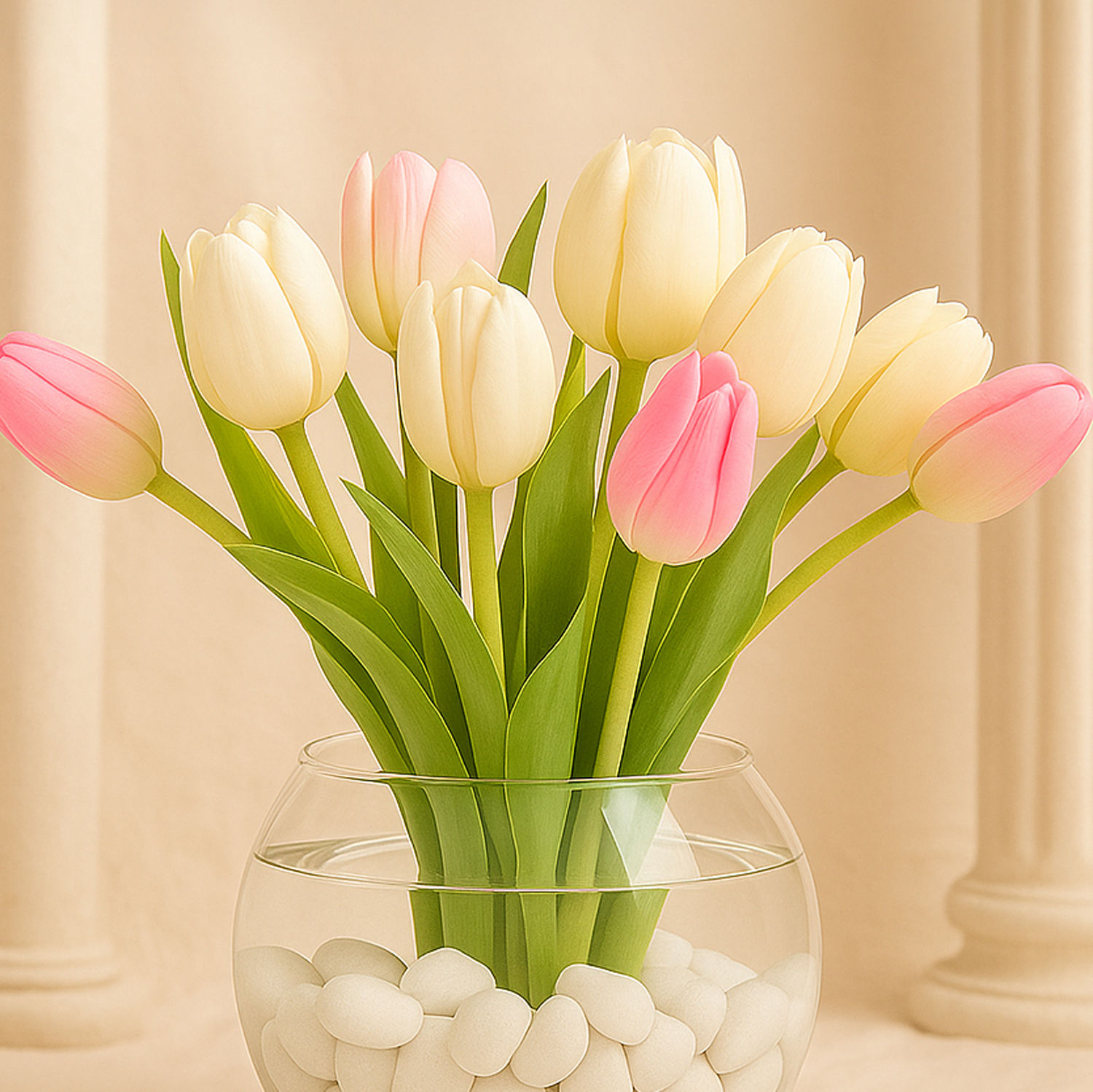 10 Tulips in Fish Bowl Delivery in Singapore - FNP SG