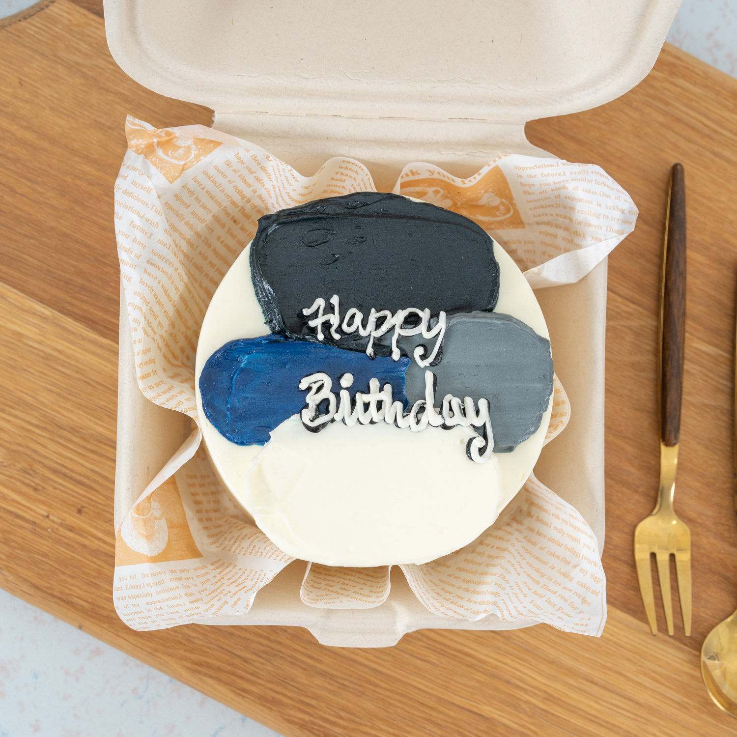 Abstract Navy Blue Bento Rose Lychee Cake Delivery in Singapore - FNP SG