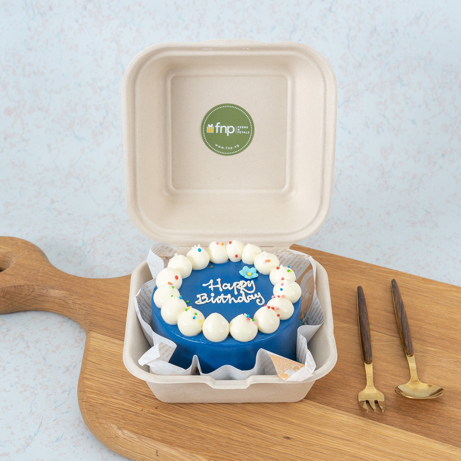 Online Blue Bento Nutella Cake Gift Delivery in SGP - FNP
