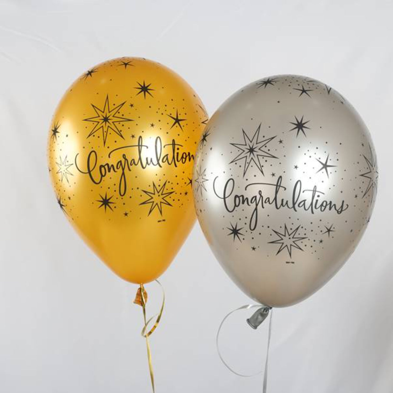 Congratulations Golden & Silver Latex Balloons 10 Pcs Delivery in ...
