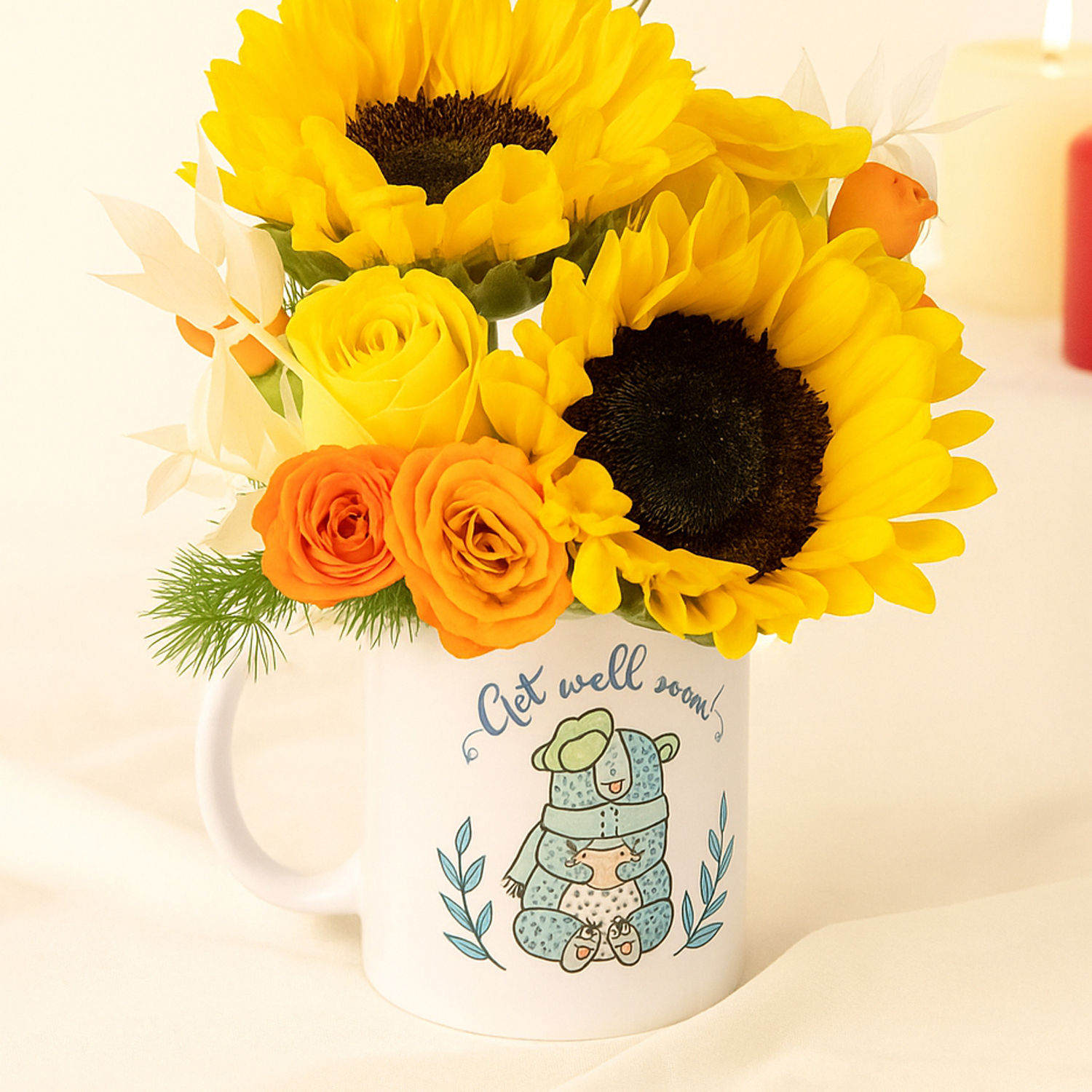 Get Well Soon Flowers Mug Delivery in Singapore - FNP SG