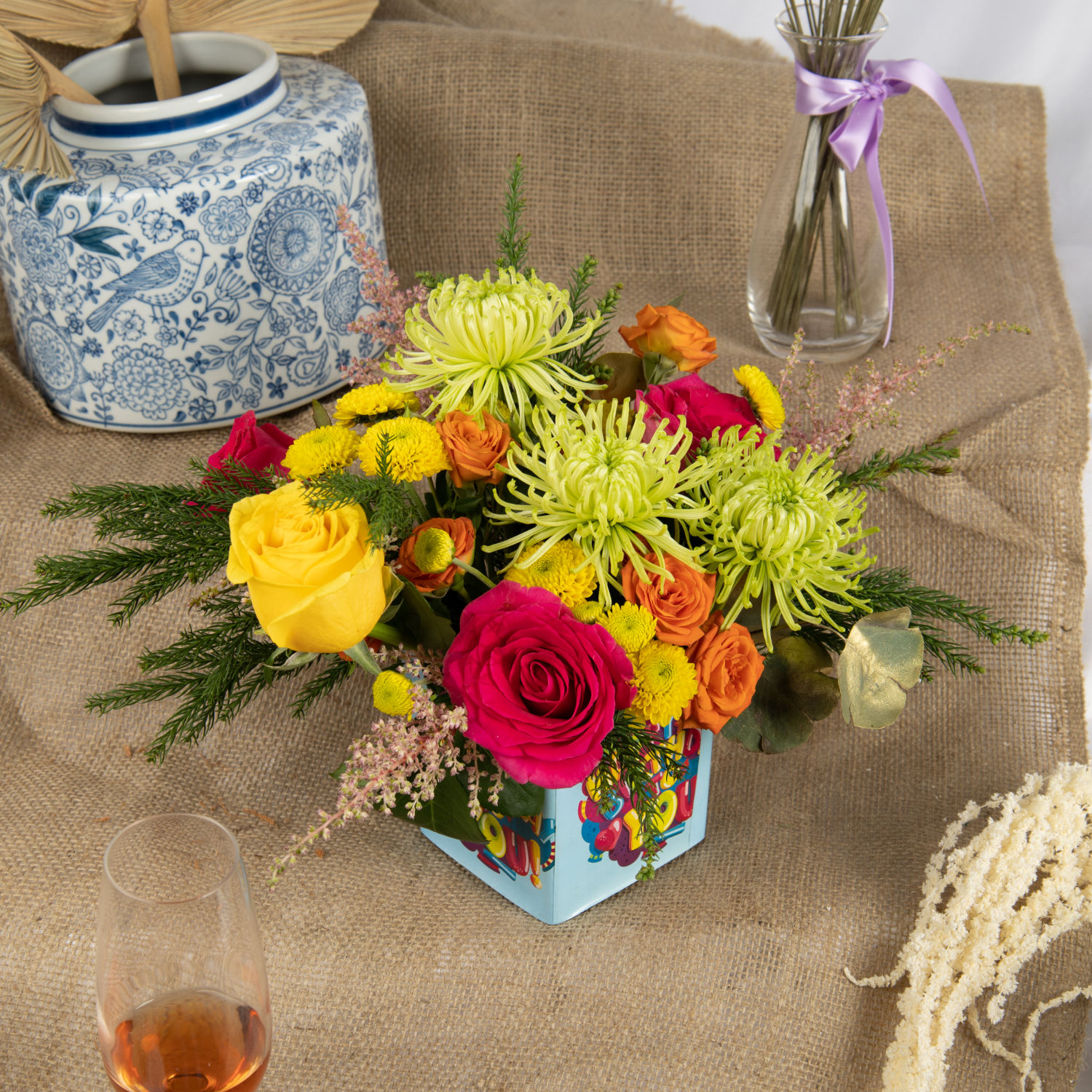 Estatic Birthday Flowers Vase Delivery in Singapore - FNP SG