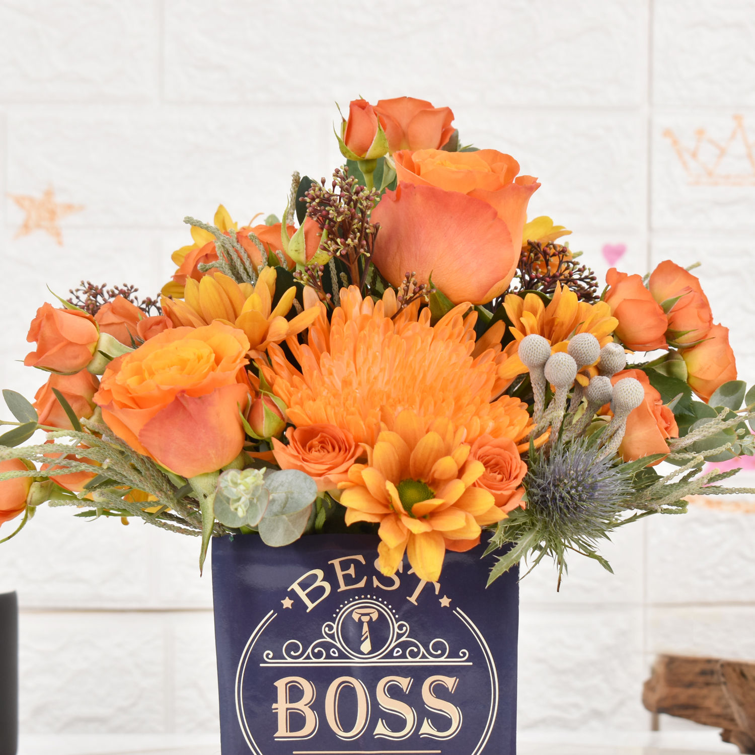 Best Boss Ever Flower Vase Delivery in Singapore - FNP SG