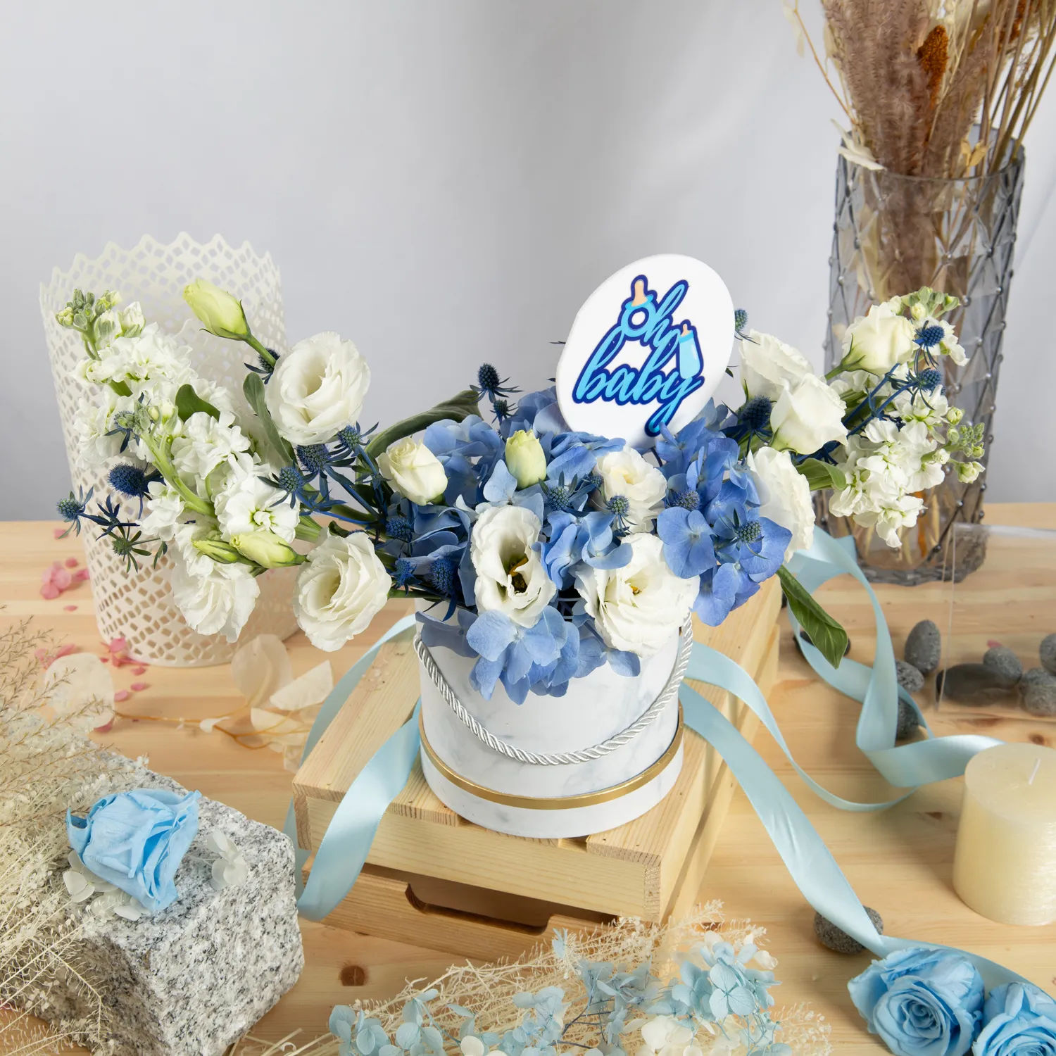 Baby Boy Celebration Flowers Box Delivery in Singapore - FNP SG