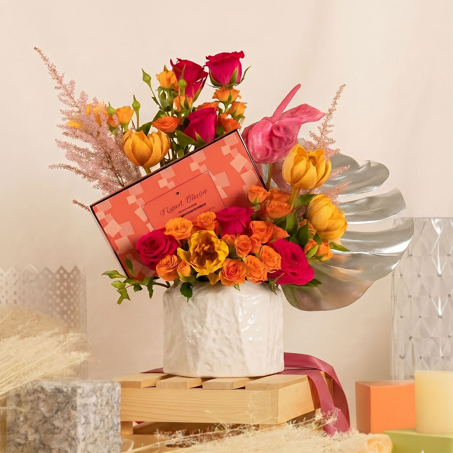 Flowers and Royce Chocolate Box Combo Delivery in Singapore - FNP SG