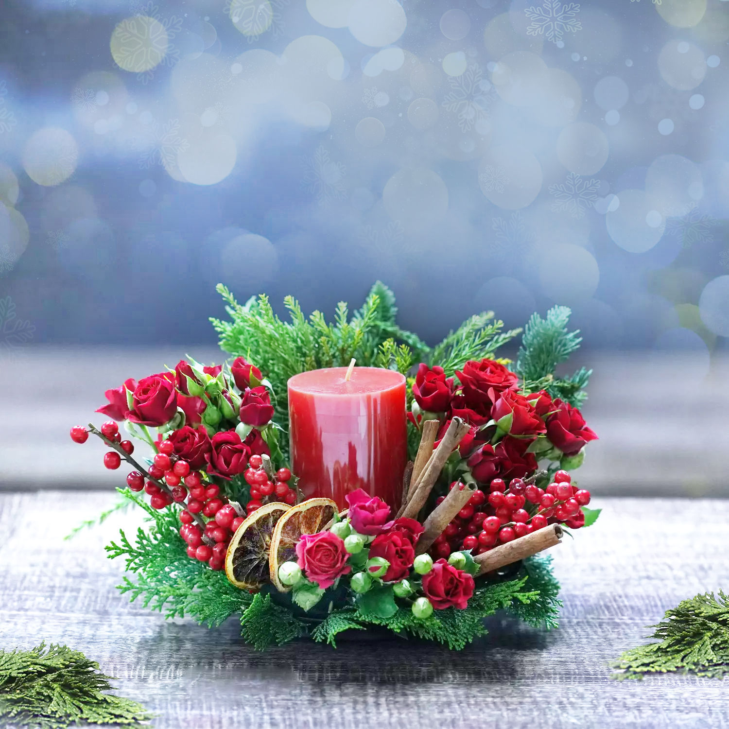 Red Radiance and Spice Table Arrangement Delivery in Singapore - FNP SG