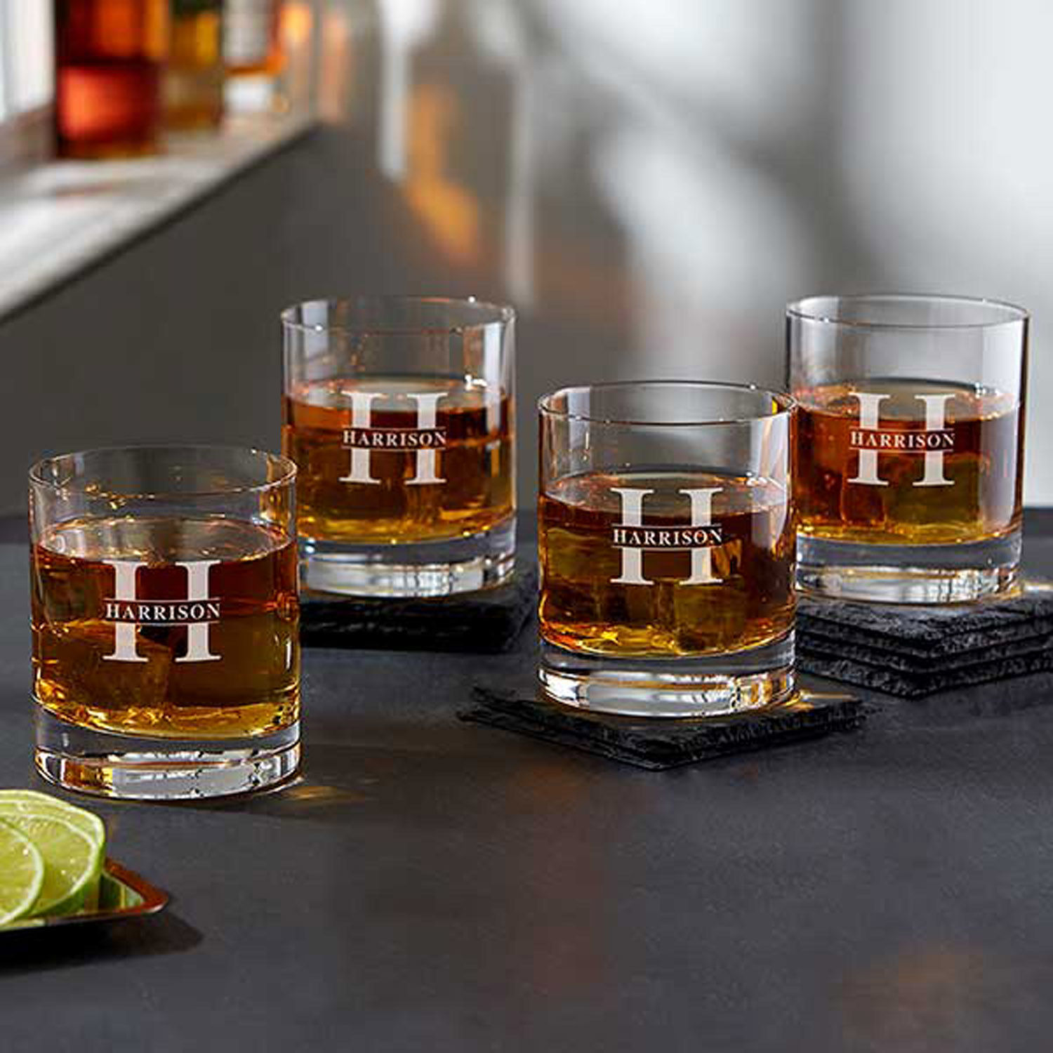 Crafted Engraved Glass Set of 4 Delivery in Singapore - FNP SG
