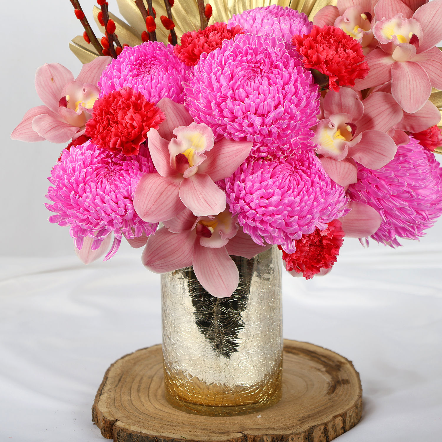Good Fortune Wishes Flowers in Premium Vase Delivery in Singapore - FNP SG